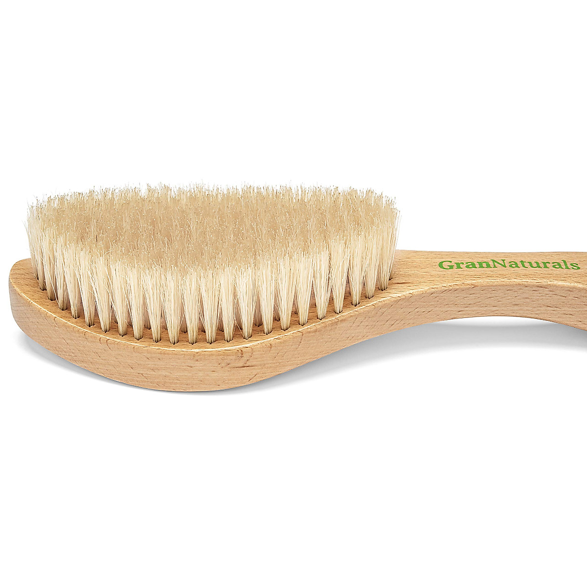 GranNaturals Soft Wave Brush - Curved Boar Bristle Smoothing Hair Brush for Slick Back Hair and 360 Waves