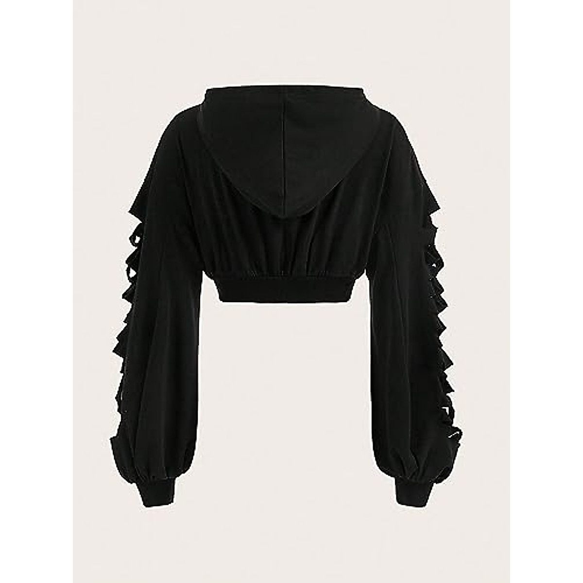 WDIRARA Women's Skeleton Skull Graphic Print Hoodie Drop Shoulder Drawstring Sweatshirt Zipper Up Long Sleeve Crop Top Black M