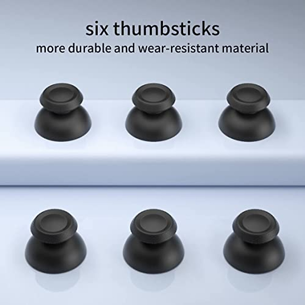 Replacement Thumbsticks for PS5 Controller, Analog Joysticks Grip Replacement Parts with Repair Kit for Playstation 5 Dualsense Controller, Black