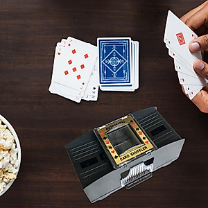 Yuanhe Casino Automatic Card Shuffler - 2 Deck Battery Operated Electric Poker Shuffler for UNO, Phase 10, Poker, Blackjack, Texas Hold'em, Home Card Games