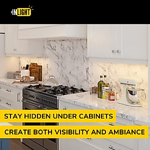 GETINLIGHT Dimmable Hardwired Only Under Cabinet LED Lights, 24-inch, Soft White(3000K), Matte White Finished, ETL Listed, IN-0201-13-WH