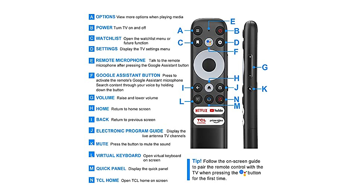RC902N FMR1 Remote for TCL TV - Voice Control Replacement