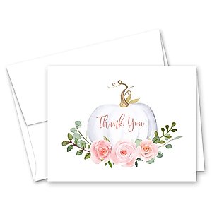 InvitationHouse Floral Pumpkin Thank You Cards and Envelopes - 50 cnt