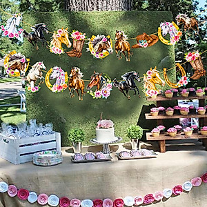 Western Cowgirl Themed Party Decorations - 2pcs Cowgirl Banner Decorations for Horse Birthday Party & Baby Shower Supplies
