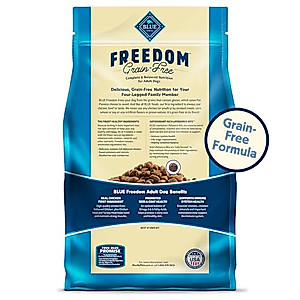 Blue Buffalo Freedom Grain-Free Dry Dog Food, Complete & Balanced Nutrition for Adult Dogs, Made in the USA With Natural Ingredients, Chicken & Potatoes, 11-lb Bag