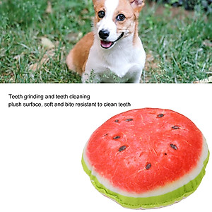 BEIJIALY Fruit Plush Dog Toy, Small Breed Puppy Chew Toys, Cartoon Cute Interactive Soft Squeaky Plush Dog Toys Puppy Chew Food Shaped Toy for Small Medium Large Dogs(Watermelon)