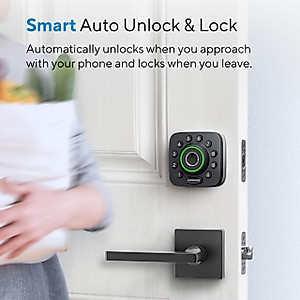 ULTRALOQ U-Bolt Pro Smart Lock + Bridge WiFi Adaptor, 6-in-1 Keyless Entry Door Lock with WiFi, Bluetooth, Biometric Fingerprint and Keypad, Smart Door Lock Front Door, Deadbolt Lock Edition