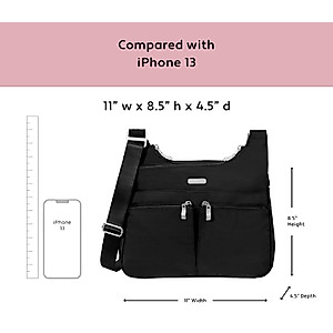 Baggallini womens Over Crossbody Cross Body Handbag, Black/Sand, One Size US