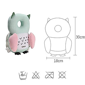 Bebamour Baby Walkers Protective Toddler Adjustable Baby Head Protection Safety Pad Cushion Backpack Wear for Crawling (White)