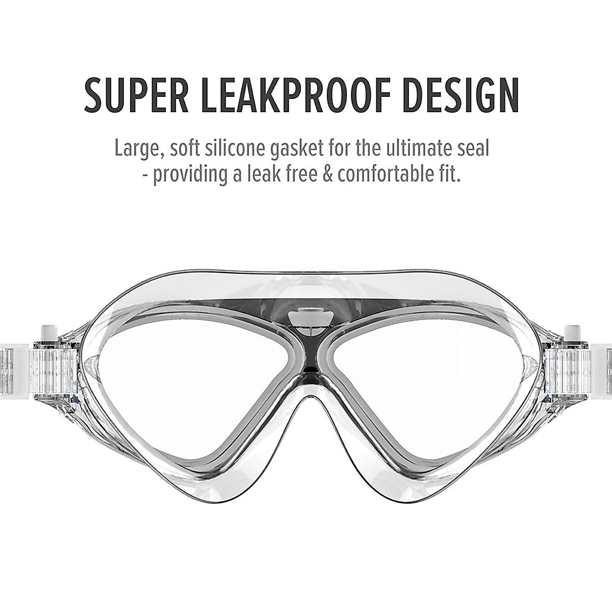 OutdoorMaster Swim Mask - Wide View Swimming Mask &amp; Goggles Anti-fog Waterproof Black