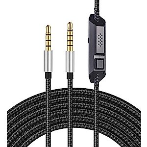 LecLooc Replacement Cable for Astro A10/A40/A30/A50 Headset Inline Mute Volume Control with Microphone Fit with Xbox One Play Station 4 PS4 Headphone Audio Extension Cable 6.5 Feet