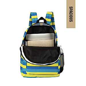 Dickies Freshman Backpack Classic Logo Water Resistant Casual Daypack for Travel Fits 15.6 Inch Notebook (Lemon Blue Stripe)