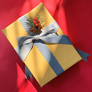 Velvet Ribbon Set 1.5" x 10 Yards, 1 Rolls, Dseason Handmade Dusty Blue Velvet Ribbon Set for Gift Wrapping & Bow Making, Christmas Tree, Wreath Decoration, DIY Crafts Decoration