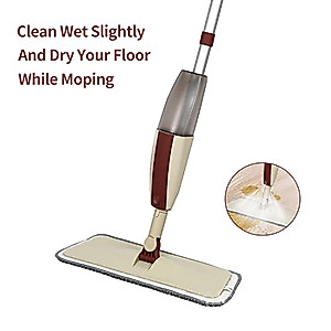 CQT Spray Mop Upgrade for Floor Cleaning - Floor Mop with a Refillable Spray Bottle and 3 Washable Pads, Flat Mop for Home Kitchen Hardwood Laminate Wood Ceramic Tiles Floor Cleaning