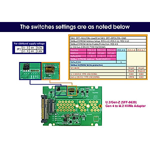 Micro SATA Cables |U.3 (SFF-8639) PCIe Gen 4 16GT/s to M.2 NVMe SSD Adapter