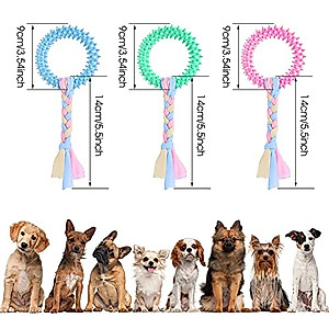 cobee Puppy Teething Chew Toys with Cotton Ropes, 3 Packs 360° Deep Clean Small Dog Chew Toy Rings Interactive Dog Toys for Small Medium Dogs, Oral Teeth Soothe Itching for Dog Teeth Health