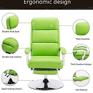 TJLSS Beauty Chair Reclining Makeup Seat Waist Massage Soft Stool Household Lift Swivel Chair with Footrest Computer Seat