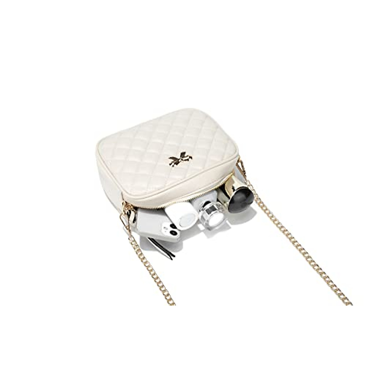 Small White Crossbody Purse for Teens Girls and Women - Ladies Cute Quilted Leather Hobo Messenger Bag - Handbags Shoulder Bags Satchel