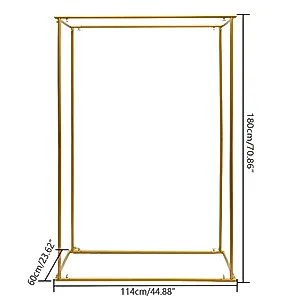 Backdrop Stand, Balloon Arch Kit, Gold Metal Wedding Welcome Arch Stand Display Stand, 44.88×23.62×70.86 Inch Square Halloween Balloon Arch, Fit for Wedding Birthday Party Christmas Decorations