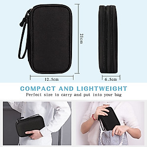 FYY Electronic Organizer, [2 PCs]Travel Cable Organizer Bag Electronic Accessories Carry Case Portable Waterproof Double Layers Storage Bag for Cable, Charger, Phone, Earphone, Medium Size-Black+Black