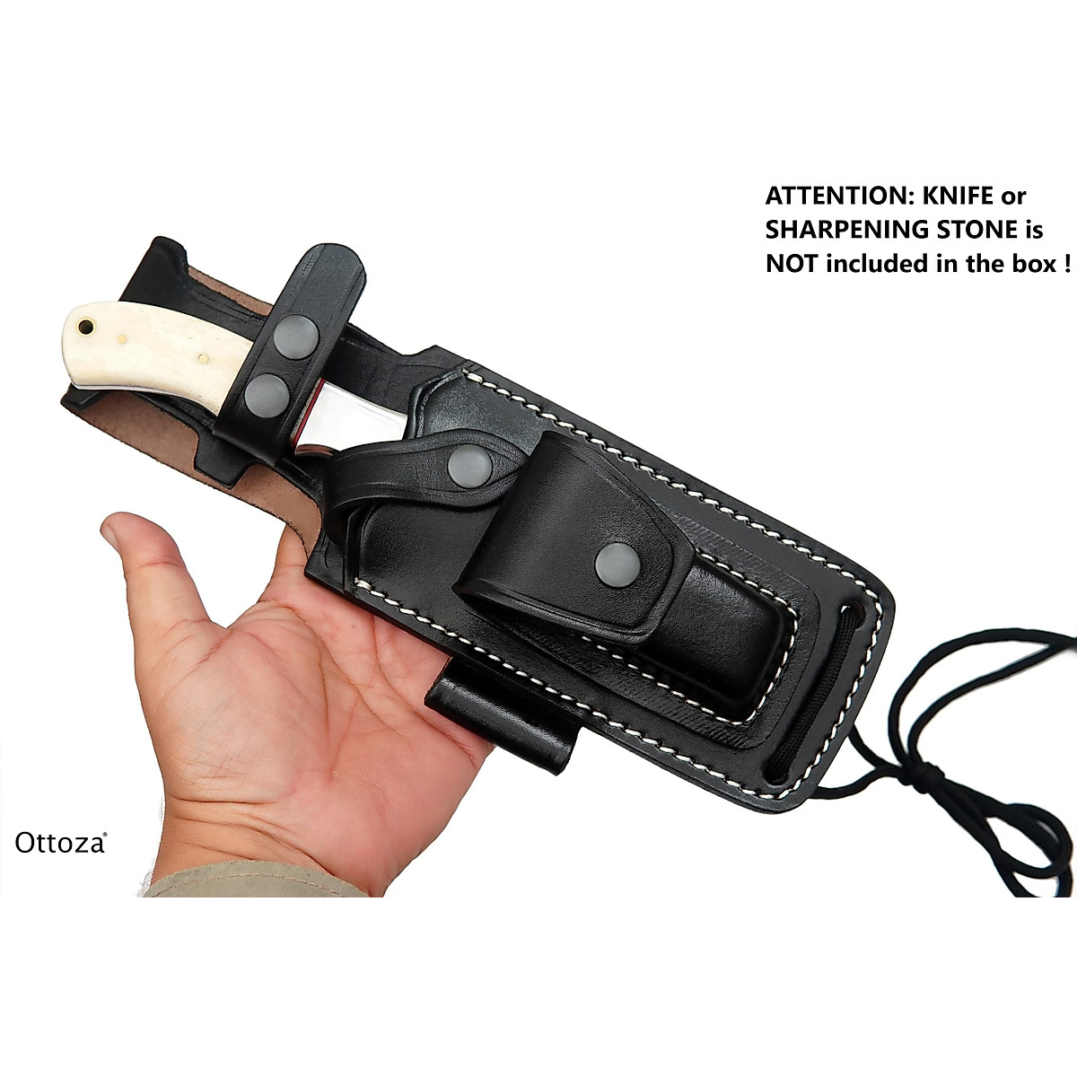 Ottoza TOP GRAIN Leather Knife Sheaths for Fixed Blade Knives, Leather Knife Sheath for Belt, Leather Knife Holster Belt Knife Holder, Vertical Knife Sheath for Belt No:352