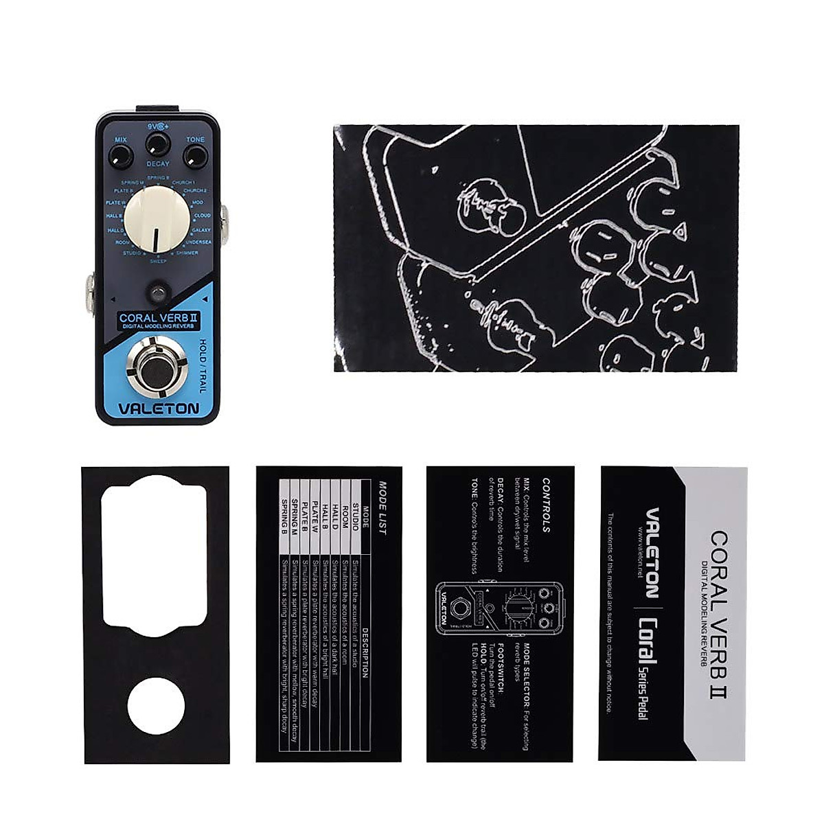 VALETON Coral Verb II Digital Reverb Guitar Effects Pedal