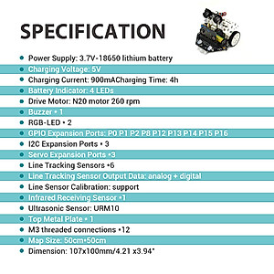 DFROBOT Maqueen Plus Micro:bit Smart Robot Car | Microbit Robotics Kit Advanced Educational Robot Platform Compatible with HuskyLens AI Vision Sensor (Mirco:bit NOT Include)