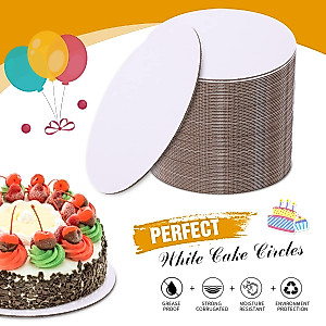 WATHFKCU 50PCS Thicker 10 Inch Cake Boards Round White Circle Cardboard Base Food-Grade Grease Proof Disposable Cardboard Cake Plate