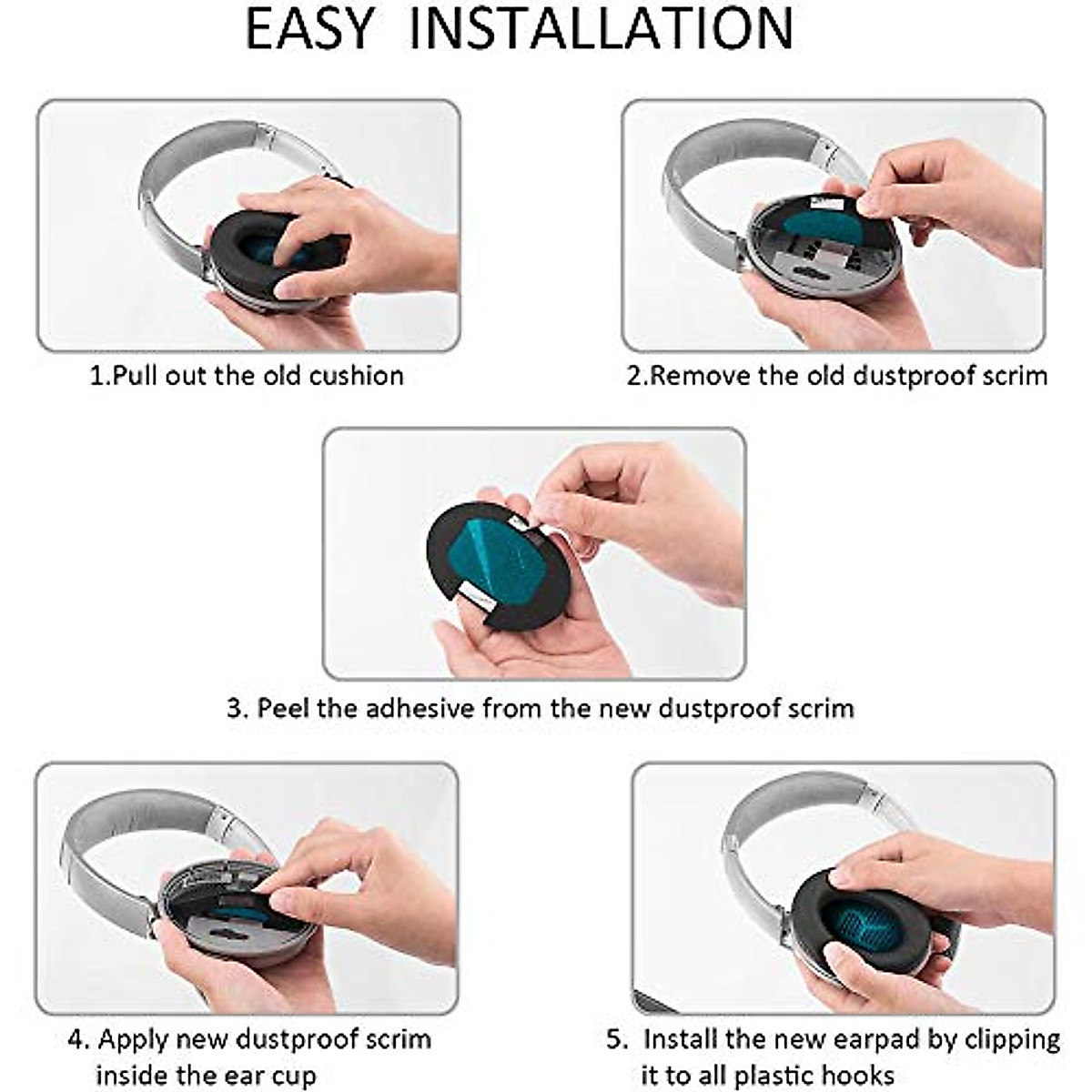 Qc35 Replacement Ear Pads for Bose - QC35,QC35ii Replacement Earpads Cushion - Compatible with Quiet Comfort35,QC25,QC35ii,QC15,AE2,AE2i-Comfortable & Durable (Blue)