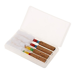 4Pcs Oboe Reed, Medium Soft Oboe Reeds Handmade Oboe Red Cork Wind Instrument Parts with Plastic Storage Box
