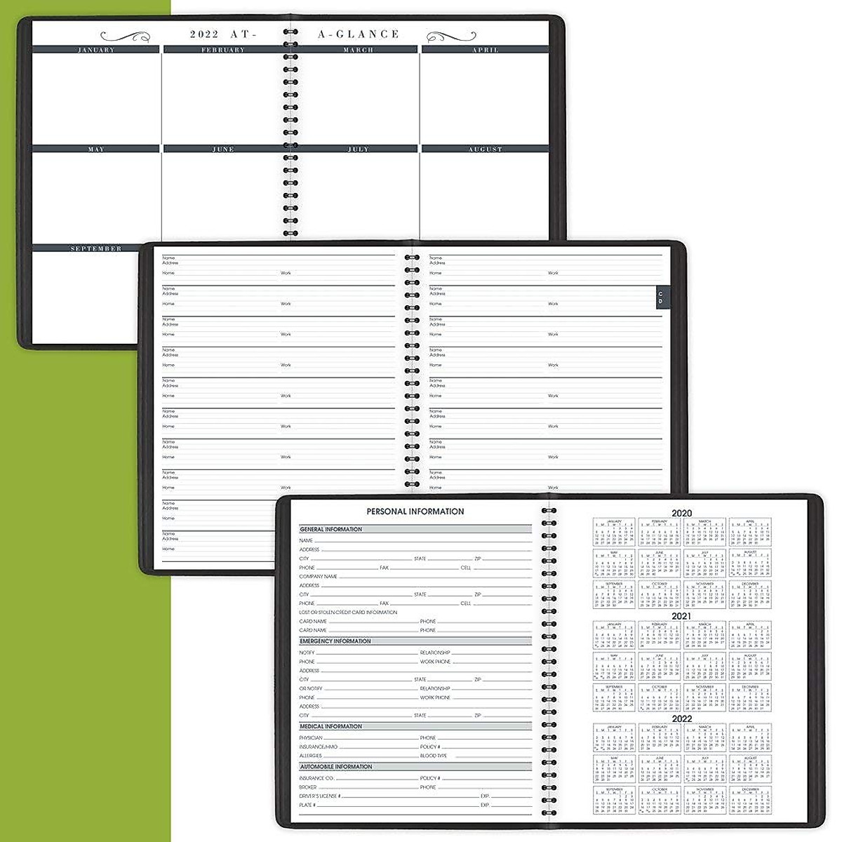 2021 Monthly Planner by AT-A-GLANCE, 8" x 10", Large, Black (701300521)