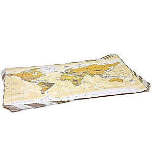 50 Disposable World Map Paper Place Mats 11” x 17” Rectangle Shaped Globe Travel Adventure Chargers Table Mat for Geography Learning Education Traveler Themed Crafts Dinner Party Decor