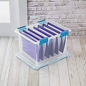 SABIB 32 Quart Clear Plastic Stackable Storage Container Box Bin, 4 Pack