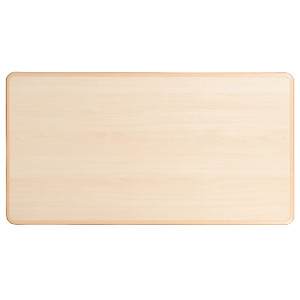 EMMA + OLIVER 23.625" W x 47.25" L Rectangle Natural Plastic Activity Table Set with 6 Chairs