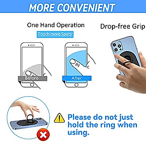 Magnetic Phone Ring Holder for iPhone 14 13 12 Series, Finger Ring Grip Stand Compatible with iPhone 14/14 Plus/14 Pro/14 Pro Max/13/13 Pro/13 Pro Max/12/12 Pro Max Phone Stand with Strong Magnet