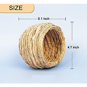 2Pcs Birdcage Straw, Lucky Interests Natural Fiber Simulation Birdhouse, Resting Breeding Place for Birds, Handmade Birds Nest Straw Bird, Hideaway from Predators, Provides Shelter from Cold Weather