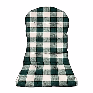 RSH Decor: Tufted Adirondack Chair Cushion | 42.5” x 21” | All-Weather Spun Fabric | Water and Fade-Resistant | Outdoor Cushion for Patio Furniture | Green Buffalo Plaid