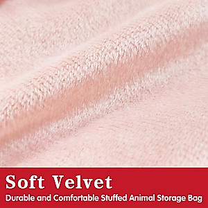 Jorbest Stuffed Animal Storage Bean Bag Chair for Kids and Adults, Luxury Velvet Stuffed Animal Bean Bag Storage, Cover Only(Sweet Pink 200 L/52 Gal)
