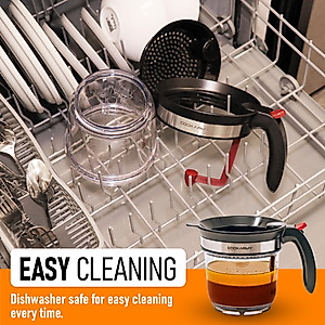 Cook Army Fat Separator with Bottom Release – 4 Cup Gravy Separator for Cooking with Oil Strainer, Kitchen Grease Separator -the perfect Kitchen Gadget plus a 3-1 Multifunctional Vegetable Peeler