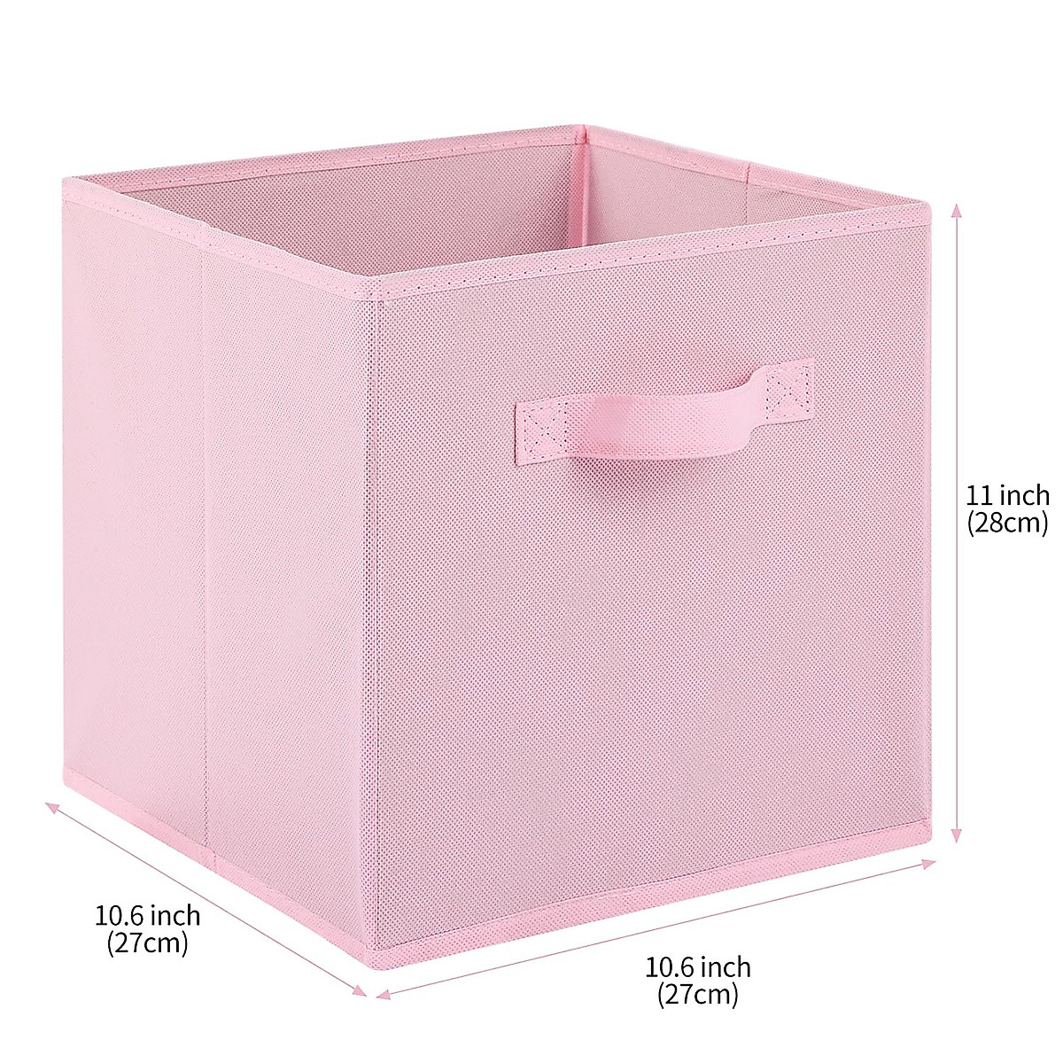 LFZLHPP Storage Bins, 11 Inch Storage Cubes (6 Pack) with Handles Foldable Cube Baskets for Home, Kids Room, Closet and Toys Organization, Pink, Purple, Blue