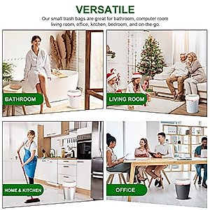 Drawstring Small Trash Bags, Magesh 4 Gallon Trash Bag Drawstring Extra Thick, Small Garbage Bags 4 Gallon Unscented, Quick Cinch for Bathroom Kitchen Office Small Can, 44 Count, White