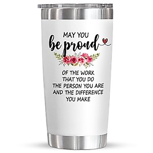 OASSIE Inspirational Gifts for Women - 20 oz Stainless Steel Insulated Coffee Tumbler With Lid - Mothers Day Teachers Day Birthday Appreciation Thank You Gifts for Coworkers Teachers Friends