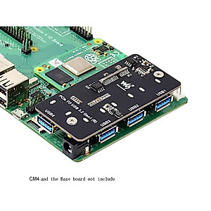 PCIe to USB 3.2 Gen1 Adapter Designed for Raspberry Pi Compute Module 4 IO Board(CM4), 4X High Speed USB Ports,Compatible with USB 3.0/2.0/1.1
