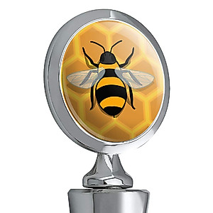 Bee on Honeycomb Wine Bottle Stopper