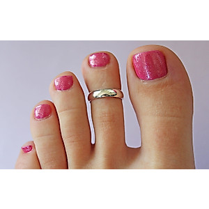 TOE RINGS & THINGS | Bold Gold Adjustable Comfort Fit Toe Ring | Smooth Wide Band 14k Gold Filled Toe Rings for Women or Men