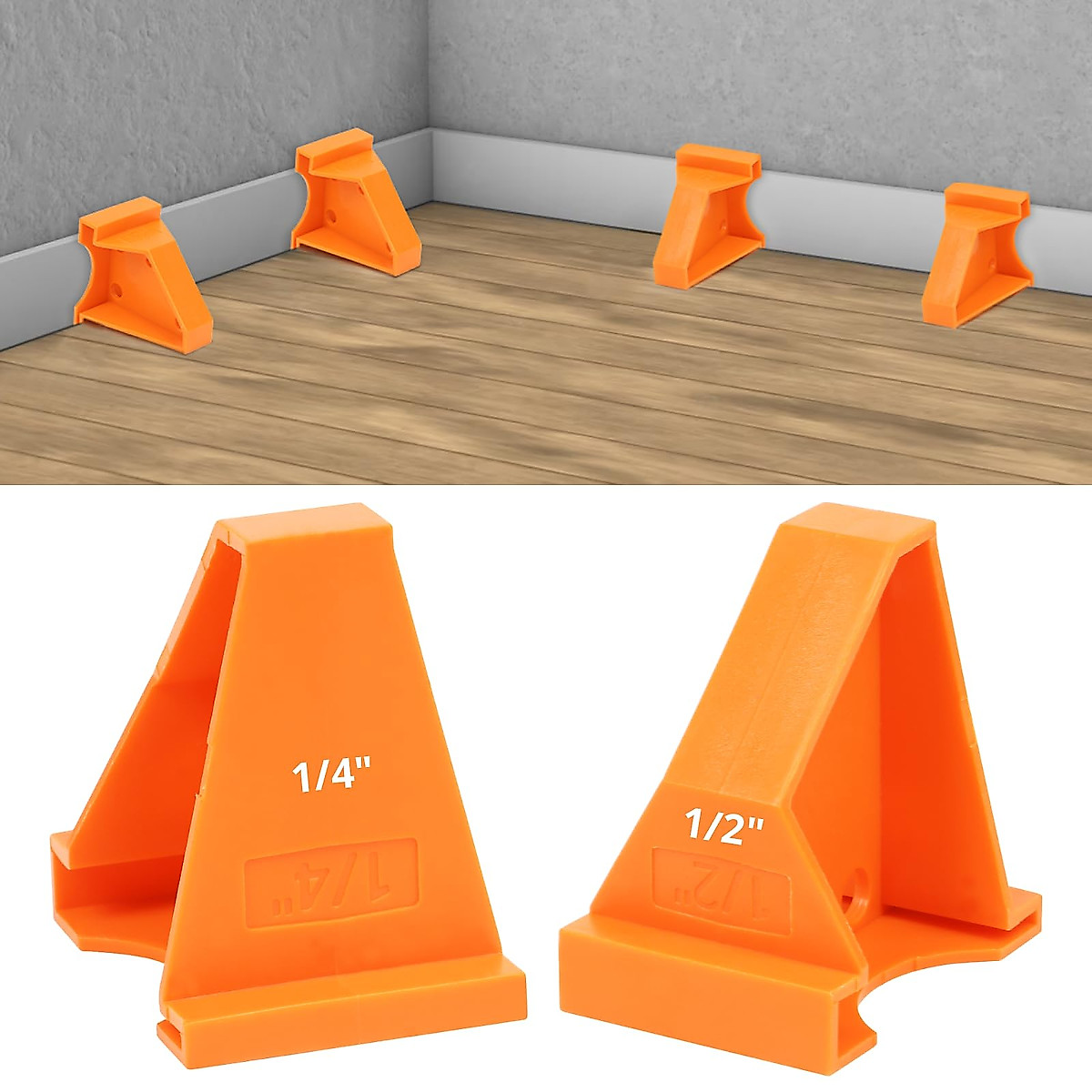 yeesport 40 Pcs Flooring Spacers, Laminate Wood Flooring Tool Kit with 1/4" & 1/2" Gap, Floor Installation Tools for Wood, Vinyl Plank, Hardwood, Bamboo, LVT, Subfloor Panels