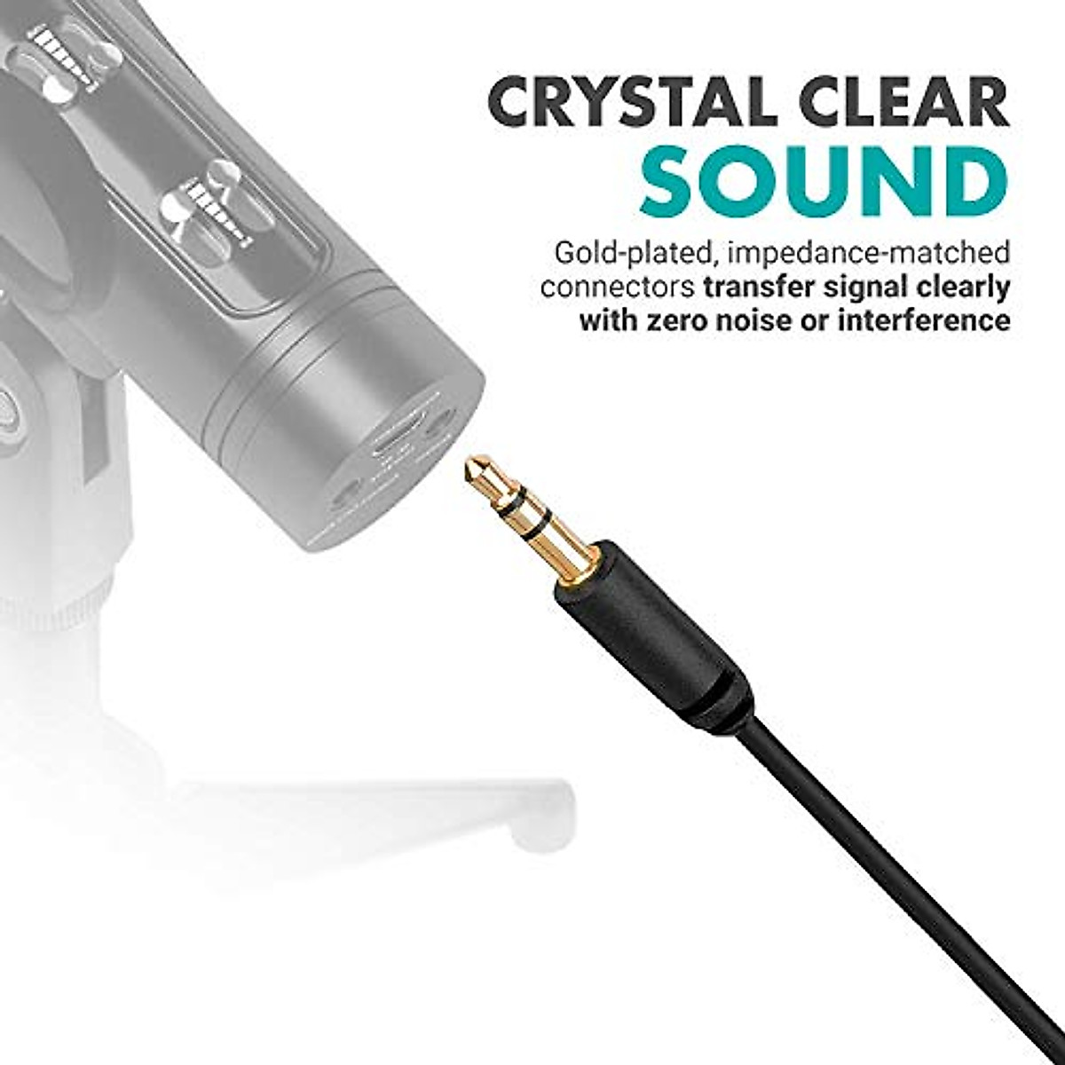 Movo MC6 Dual 3.5mm Male Stereo TRS to TRS Cable - Camera Patch Connects Mics, Audio Mixers to Camera, Recorders (Dual Male 20-Foot Extended TRS Cable) - 3.5mm Audio Cable for Filmmakers and Musicians