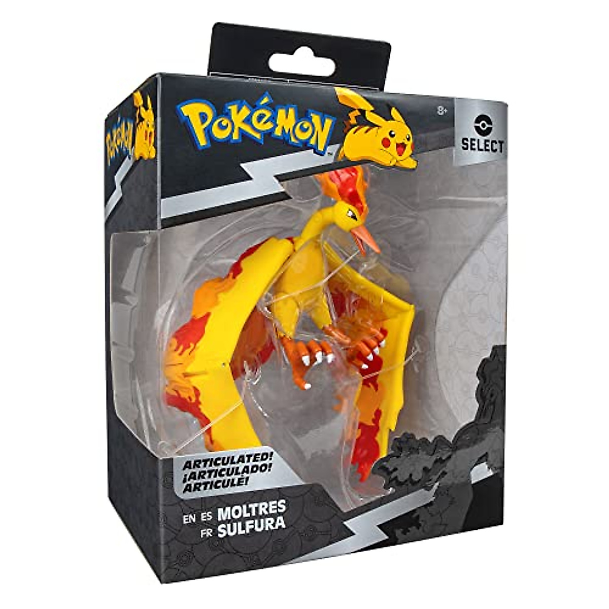 Pokémon 6" Moltres Articulated Battle Figure Toy with Display Stand - Officially Licensed - Collectible Pokemon Gift for Kids and Adults - Ages 8+