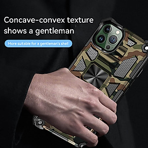 Ephoou Camo Case for Apple iPhone 13 Pro Max with Kickstand, Military Grade Shockproof Cover for iPhone 13 Pro Max Camouflage Army Green