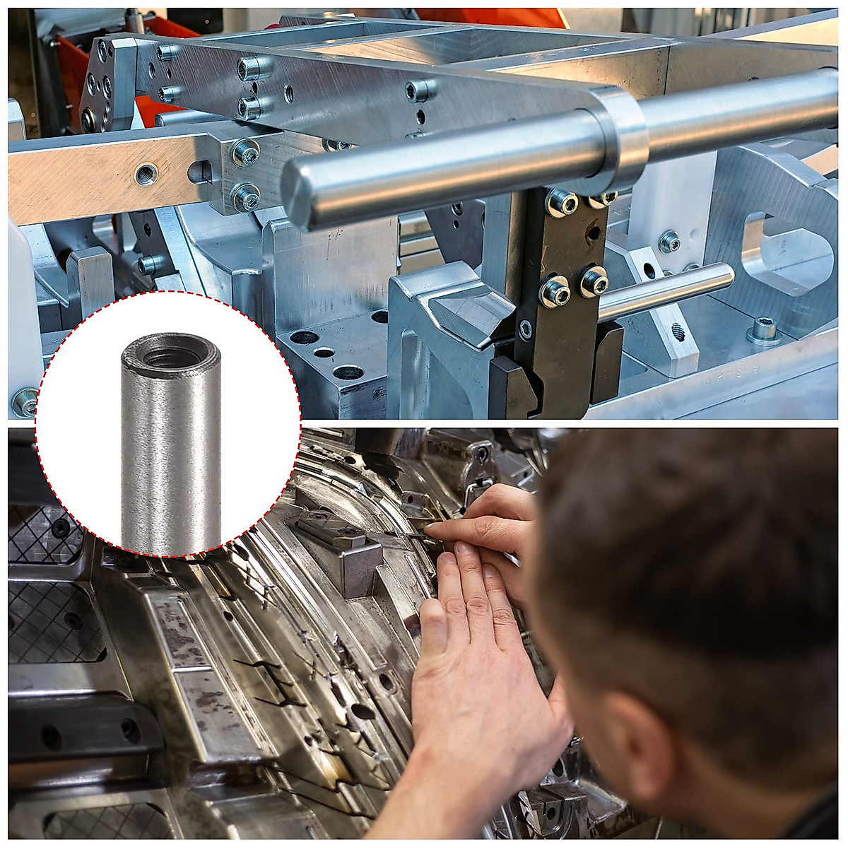 uxcell M4 Internal Thread Dowel Pin 2pcs 6x70mm Chamfering Flat Carbon Steel Cylindrical Pin Bed Bookshelf Metal Devices Industrial Pins